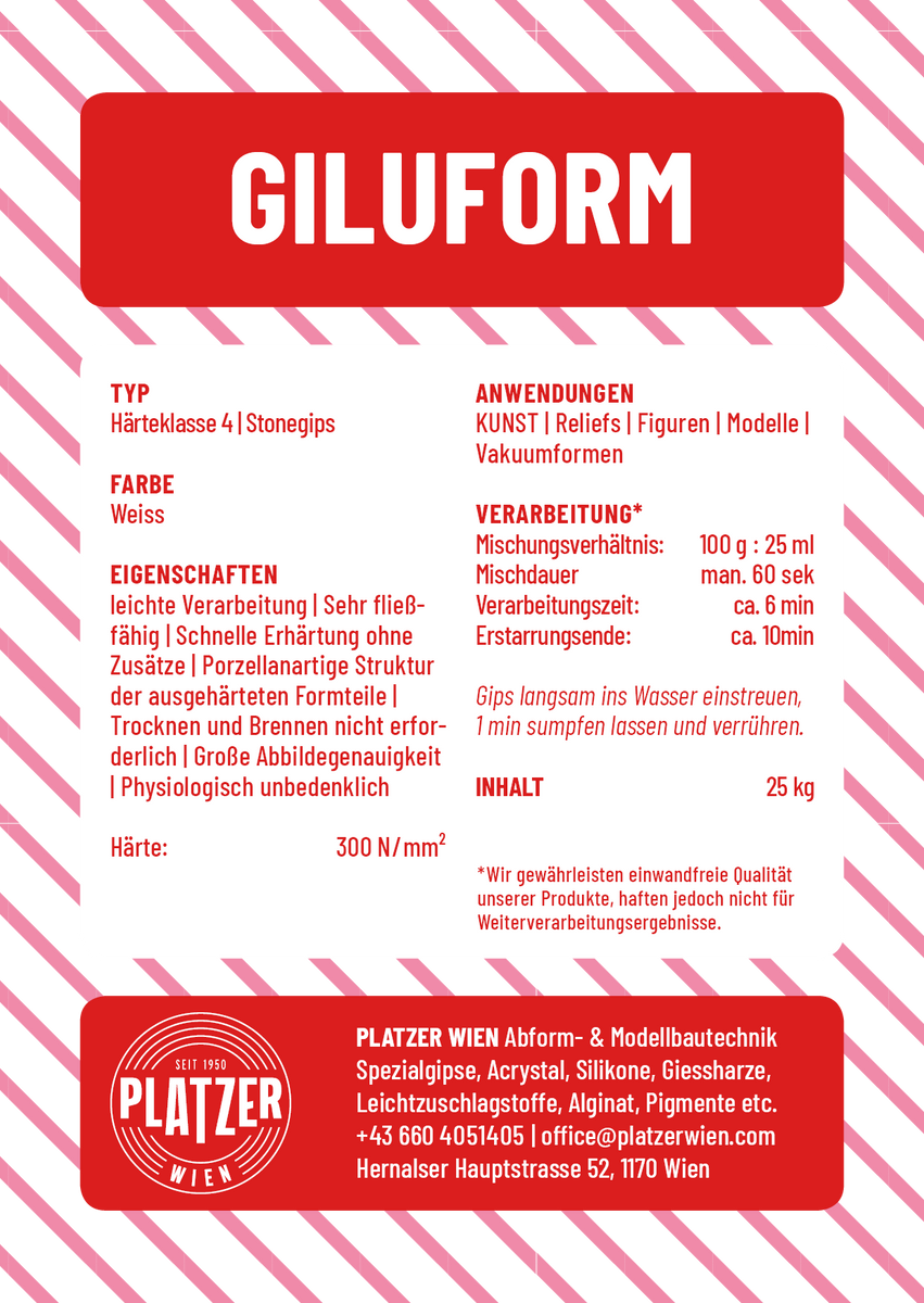 Giluform | Stonegips | Härteklasse 4 | ab €2,6/kg – Platzer Wien